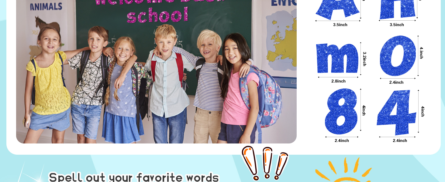 Amazon.com: 237 Pcs Glitter Bulletin Board Letters, Numbers and ...