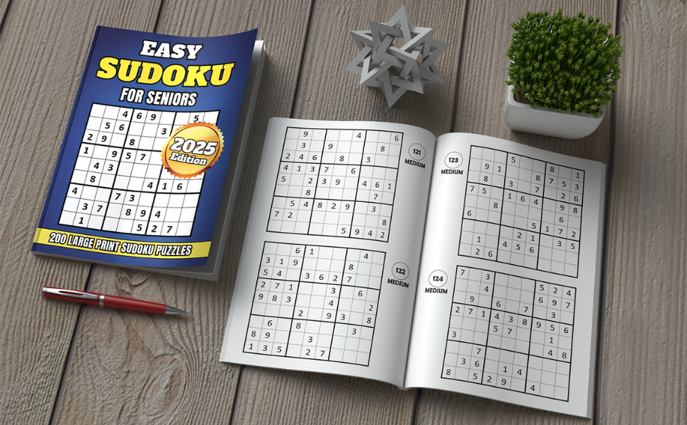 Easy Sudoku for Seniors Large Print: 200 Large Print Easy Sudoku Puzzles with Solutions at the ...
