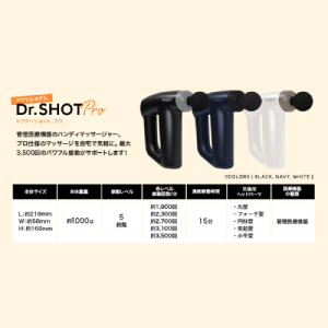 Amazon.co.jp: RIORES Dr.SHOT Tiny 超軽量 387g 小型 コンパクト ポケットサイズ パワフル 振動 最大2900回/1分間 ドクターショット タイニー ...