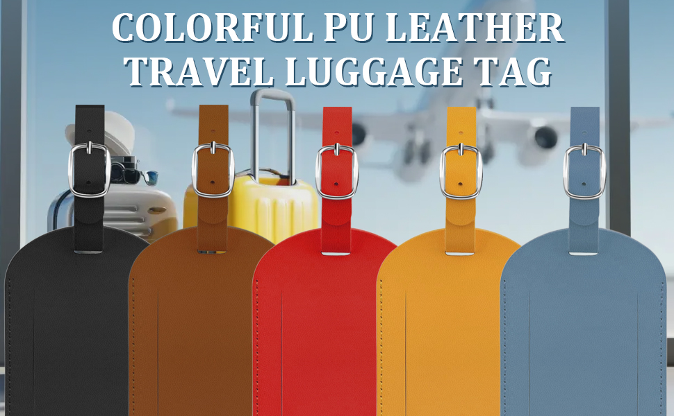 Amazon.com | CPCOIN Luggage Tags for Suitcases 2 Pcs PU Leather Travel Tag for Luggage Privacy ...