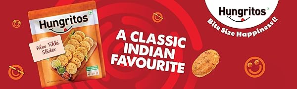 Hungritos Aloo Tikki Slider | Mini Potato Tikki with Mild Spices | Perfect for Sliders, Chaat ...