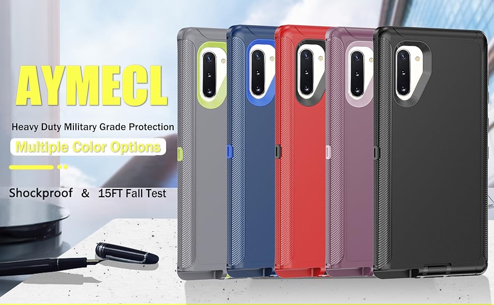 Amazon.com: AYMECL for Note 10 Case,Samsung Note 10 Case [Military Grade] 3 in 1 Full Body ...