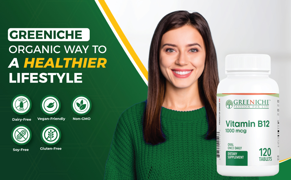 Amazon.com: Greeniche Halal Vitamin B12 1000 mcg Supplement, 120 ...