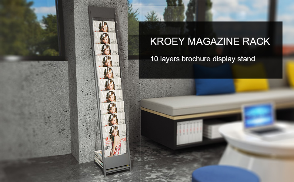 Amazon.com: Kroey 10-Layer Magazine Rack - 8.6"x11" Display Stand for Literature, Product ...