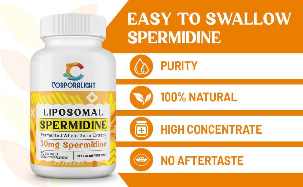 Amazon.com: 30mg Spermidine Supplement, Liposomal Spermidine, High Absorption, More Potent Than ...