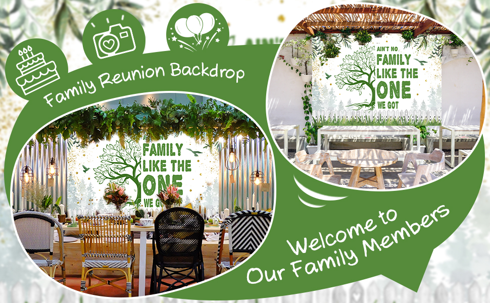 Amazon.com : Ticuenicoa 5x3ft Family Reunion Backdrop Family Tree Leaves Welcome to Our Family ...