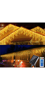Homeleo Multi-Color Outdoor LED Icicle Lights, 14.5Ft with 160 LEDs ...