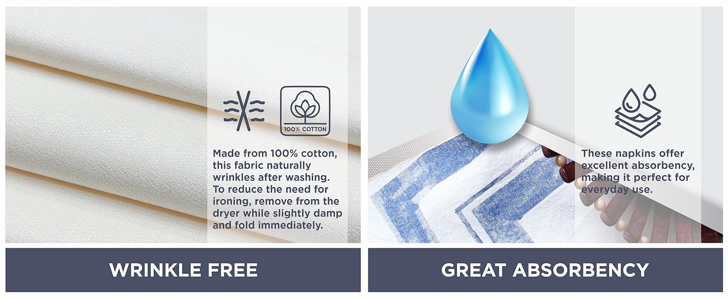 Amazon.com: Palisa Cloth Dinner Napkins Set of 4 18x18 Inches - Spring Frame Border Napkins for ...