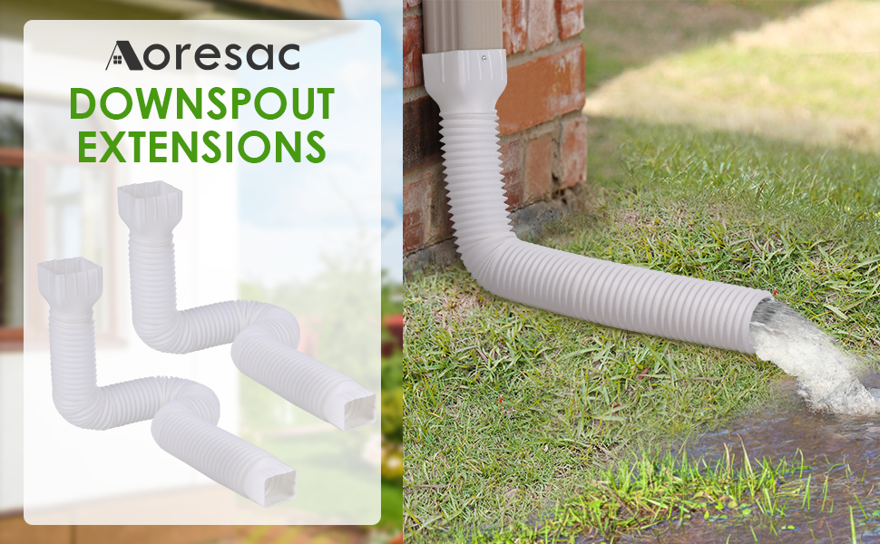 AORESAC Rain Gutter Downspout Extensions, 2 Pack Down Spout Drain ...