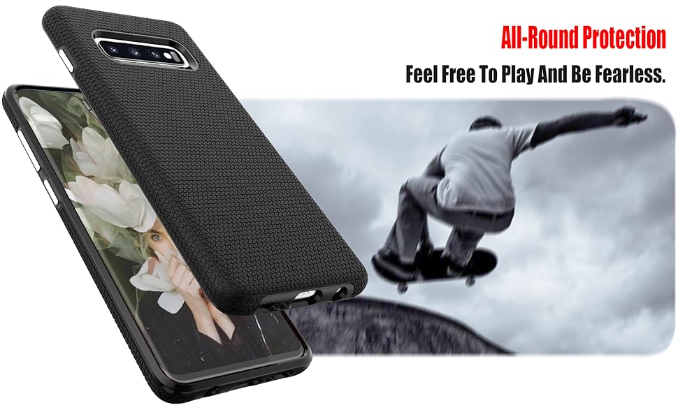 Amazon.com: AYMECL Galaxy S10 Plus Case - Mesh Texture,Military-Grade,Tough Drop Resistant ...