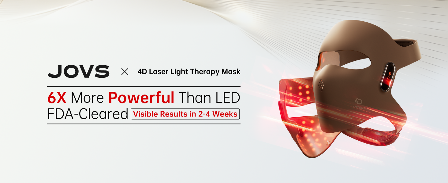 Amazon.com: JOVS 4D Laser Therapy Mask for Face, LED Red Light Therapy Face Mask with 4 ...