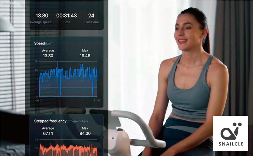 Amazon.co.jp: Snailcle Bike スネイルクル フィットネスバイク FBU-S1 家庭用 エアロ バイク AI機能 自動シート調整 電磁マグネット負荷 36段階 静音 ...