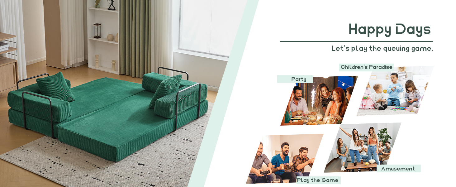 Amazon.com: Convertible Sleeper Sofa Bed, Compression Folding Sofa with ...