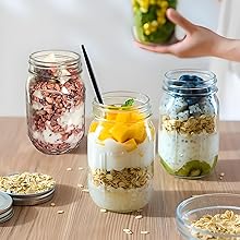 Amazon.com: ELAORY Classic 16 Oz Mason Jars, 6 Pack Canning Jars, Regular Mouth, Airtight & Leak ...