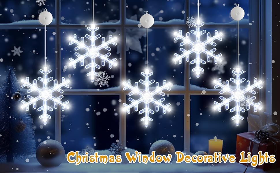 Amazon.com: LYUBASA [Timer] 5Pcs Christmas Window Lights Decorations ...