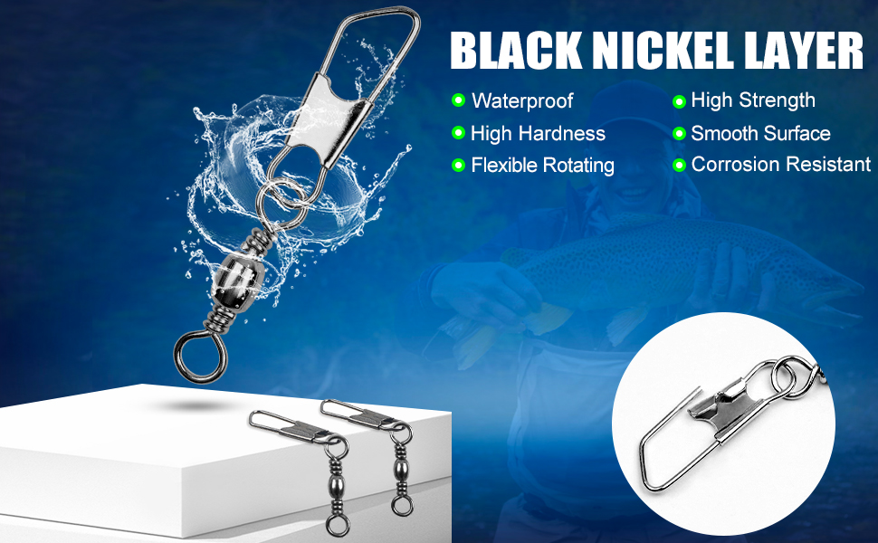 Amazon.com : OROOTL Fishing Snap Swivels Kit, 100pcs Barrel Swivel with Safety Snaps Assortment ...