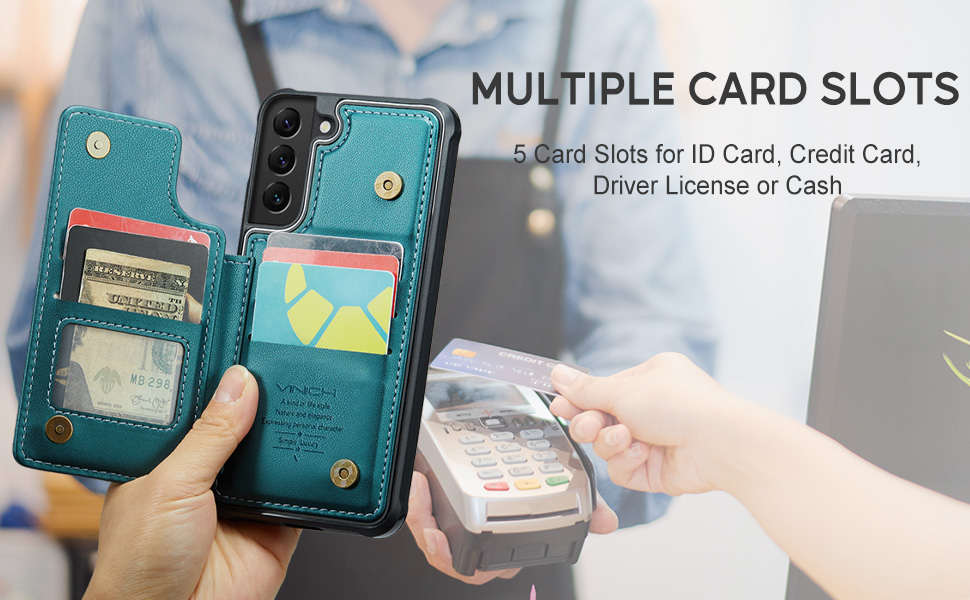 Amazon.com: Vinich for Samsung Galaxy S22 Plus Wallet Case with Card Holder, RFID Blocking ...