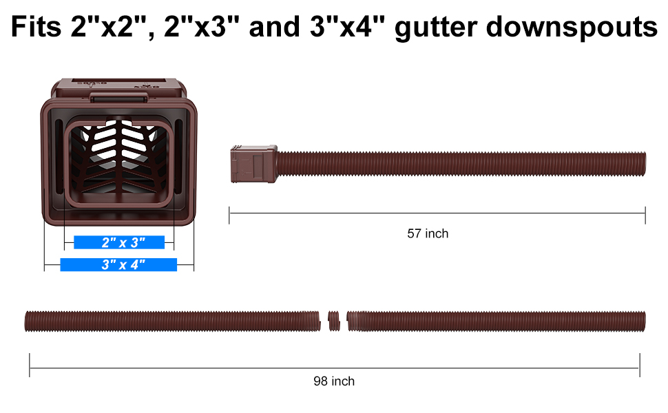 Amazon.com : VA1KENE 2-Pack Rain Gutter Downspout Extensions, Flexible ...
