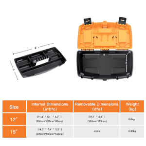 AIRAJ PRO Tool Box Set with Handle,12-inch & 15-inch ToolBox Organizer,Portable Plastic Storage ...
