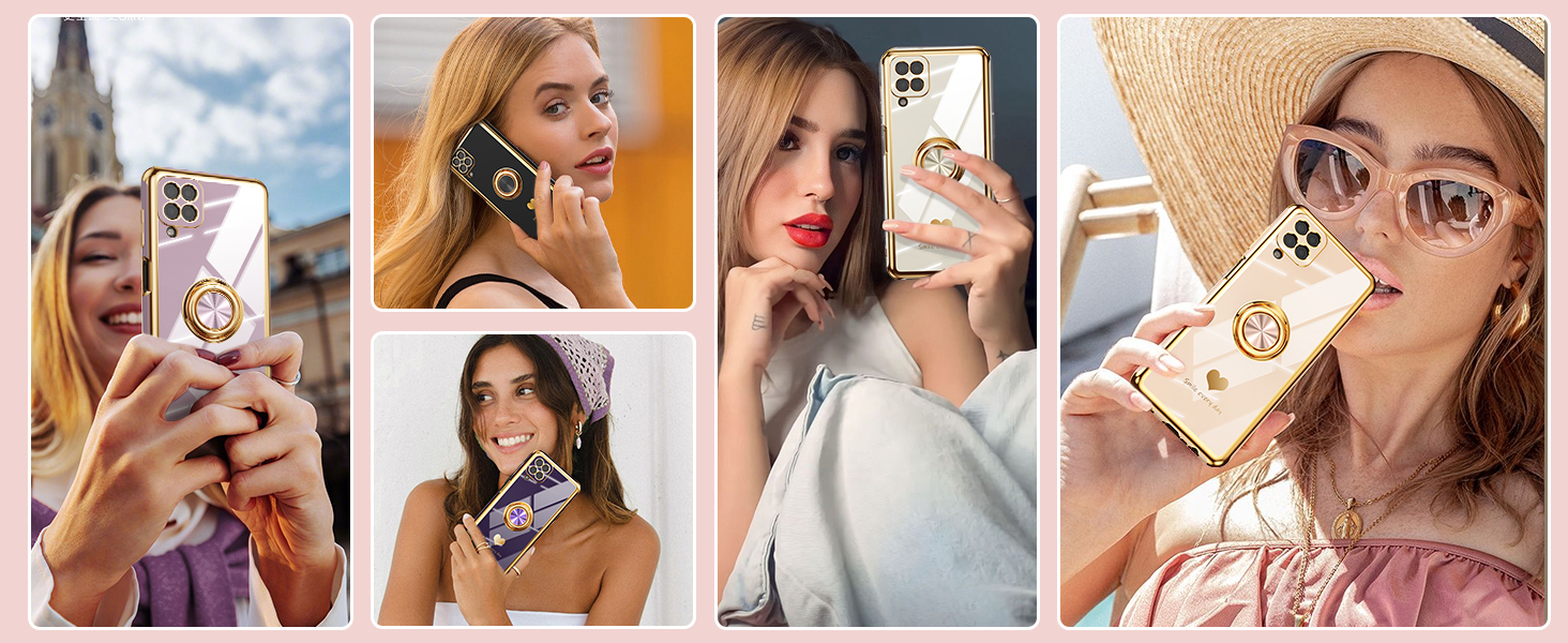 Amazon.com: Nonional for Samsung Galaxy A12 Case with 2 Pack Screen Protector, 360° Rotatable ...