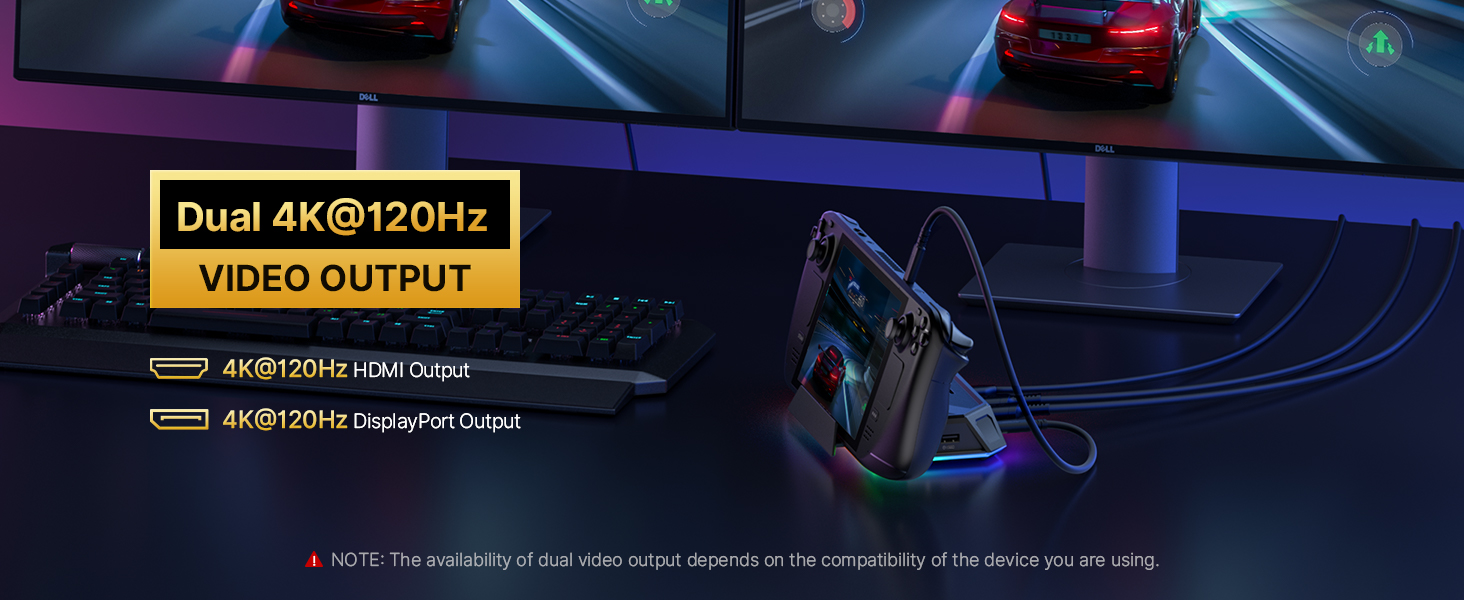 Amazon.com: JSAUX RGB Docking Station for Steam Deck (OLED)/ROG Ally X/Legion Go, 12-in-1 Steam ...