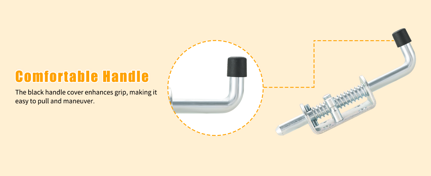 FLKQC Spring Loaded Latch Pin, Stainless Steel Barrel Bolt for Gate ...