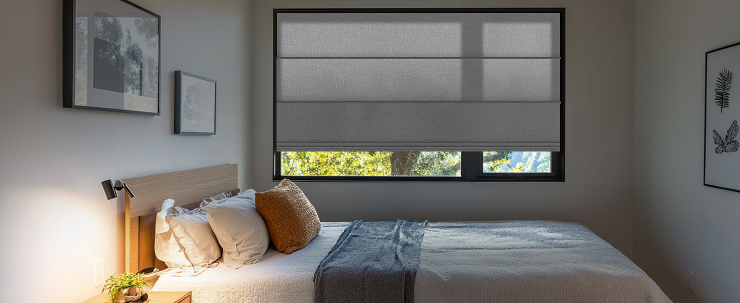 Amazon.com: Sulugood No Tools No Drill Cordless Blackout Roman Shades ...