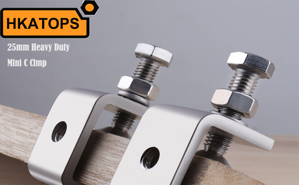 HKATOPS Stainless Steel C Clamps, 6pcs Mini 1 Inch With Wide Jaw ...