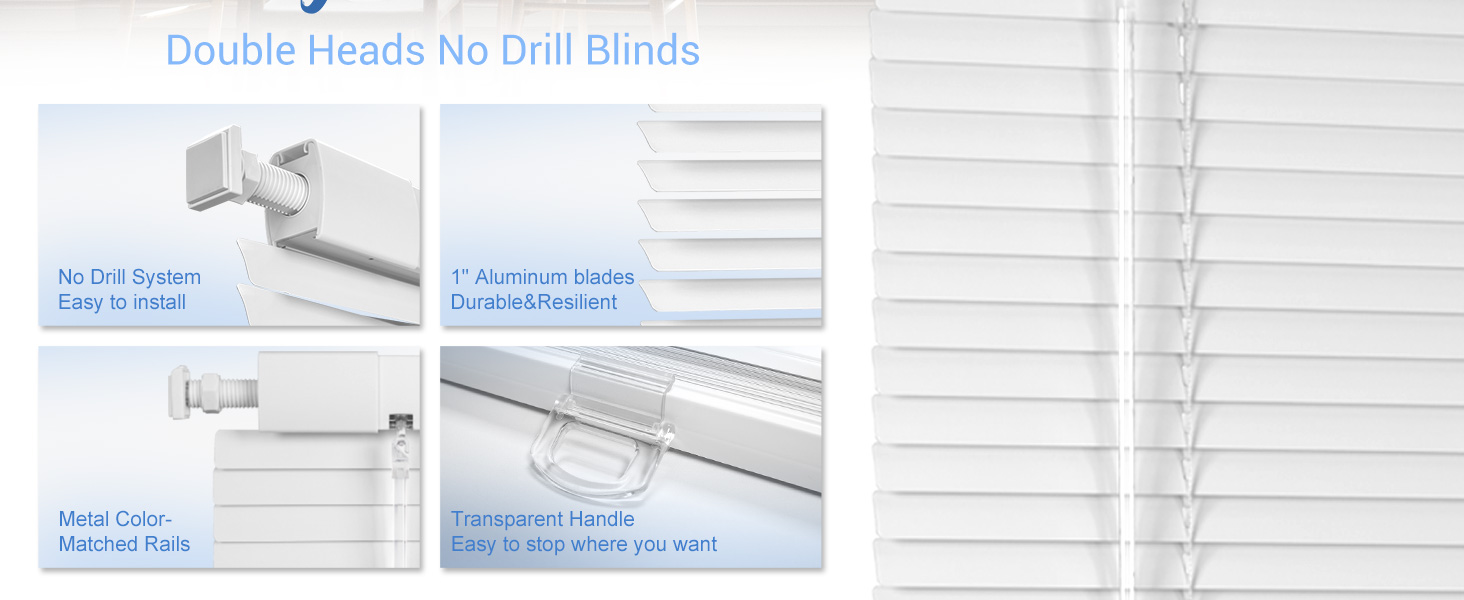 Amazon.com: HOTSOON Cordless No Drill No Tool Horizontal Blinds 1 ...