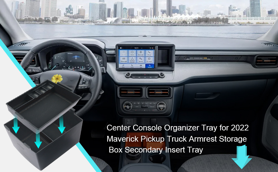 CDEFG for 2022-2025 Maverick Truck Center Console Organizer Tray 2022-2025 Maverick Armrest ...