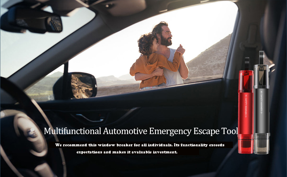 Amazon.com: HundRare 2 Pack Upgraded Car Safety Hammer, Window Breaker and Seatbelt Cutter, 2 in ...