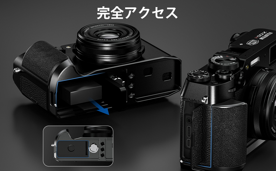 Amazon | NEEWER X100VI ベースプレート コンパチブル Fujifilm X100VI X100V レトロカメラ用L型ブラケット ハンドグリップ/Lプレート付き Arca型 ...