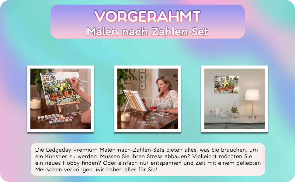 Ledgebay Malen nach Zahlen für Erwachsene mit Pinsel Set (Verzauberter Wald) - Paint-By-Numbers ...