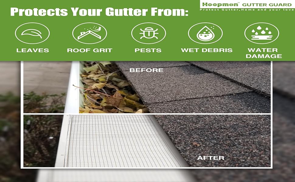 Gutter Guard 5 inch 50ft 100% All 304 Stainless Steel Small Mesh Leaf ...