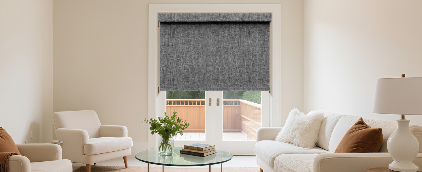 Amazon.com: Grandekor No Drill No Tools Blackout Roller Shades for Windows, Hemp-Dark Gray 23x36 ...