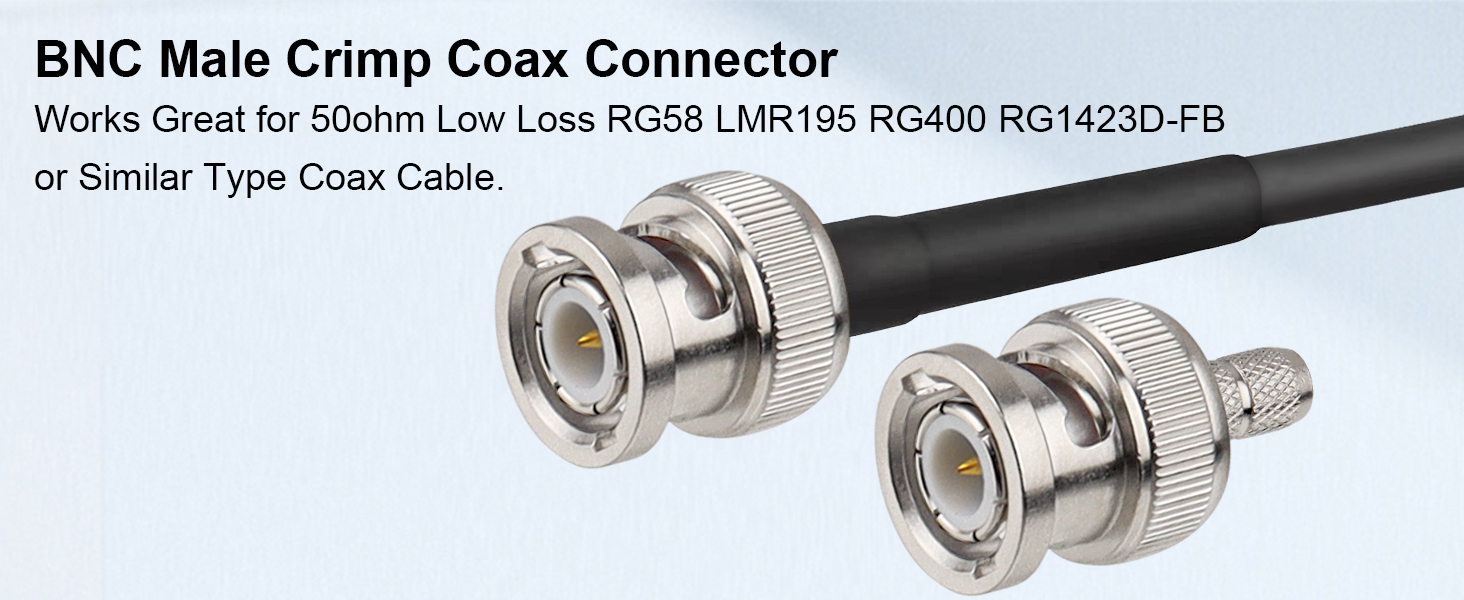 Amazon.com: XRDS -RF RG58 BNC Connectors 10PCS – BNC Male Crimp Connector Compatible with RG58 ...