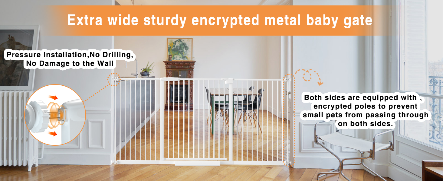 Amazon.com: DEARBB Extra Wide Baby Gate Ultra Narrow Spacing 30.11-77.36" Pressure Mounted ...