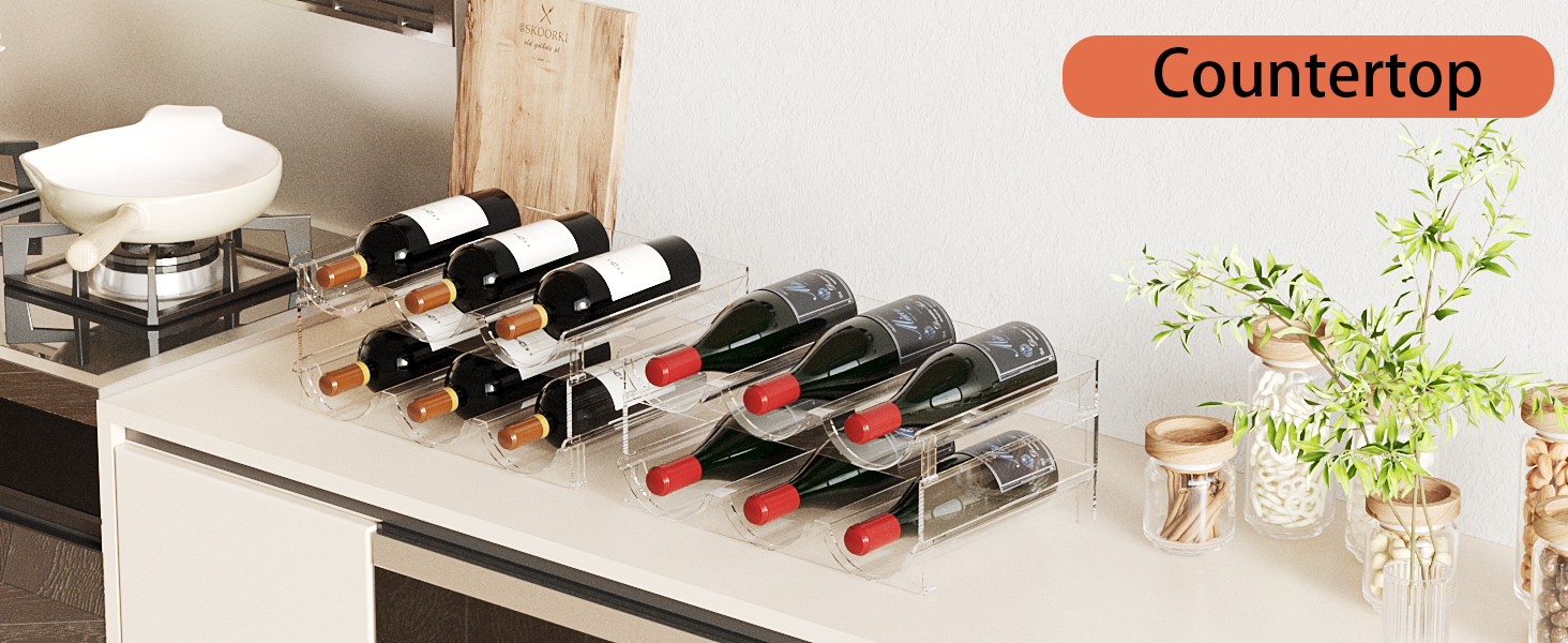 Amazon.com: mumianshu 2 Tier Plastic Stackable Wine Rack for Refrigerator, Large Capacity Water ...