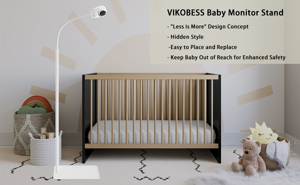 Baby Monitor Mount Floor Stand 67" Adjustable Height Compatible with Nanit Pro,Infant Optics DXR ...