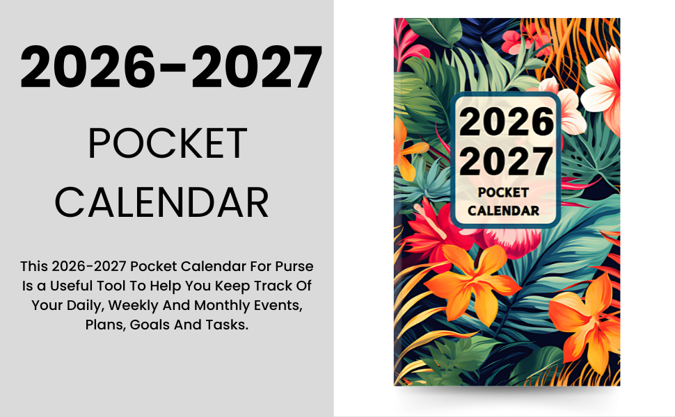Amazon.com: 2026-2027 Pocket Calendar: 2 Year 26/27 Monthly Planner for ...