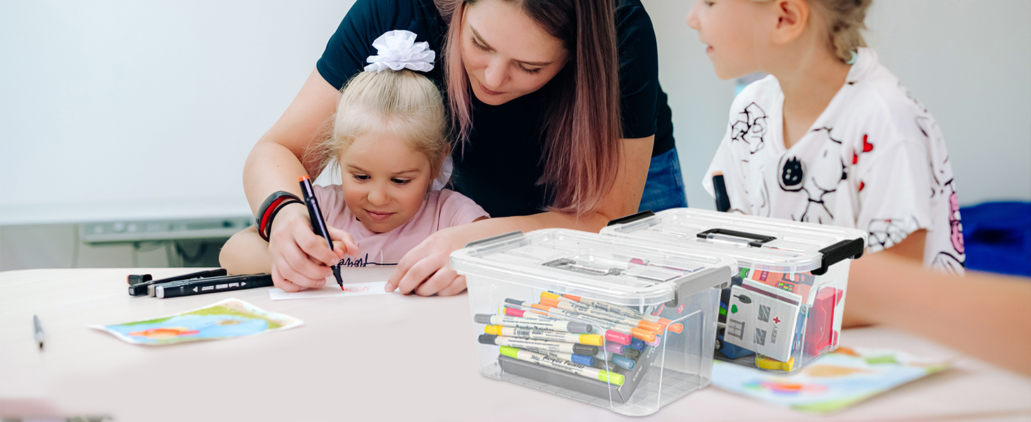 Amazon.com - AREYZIN Plastic Storage Bins With Lids,6 Pack Storage ...