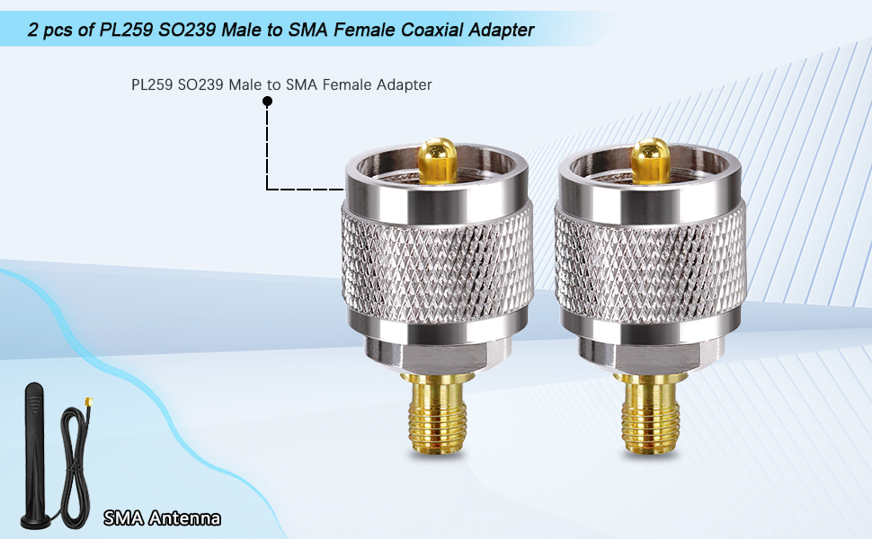 TUOLNK SMA to PL259 Adapter - SMAFemale to UHF PL-259 Male, Coax Connector for CB Radio, SO239 ...