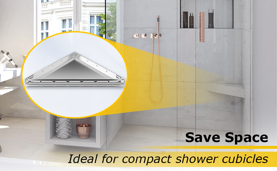 Amazon.com: Floating Corner Shower Bench, 22''x 22''x 31'' Versatile Versatile Corner Shower ...