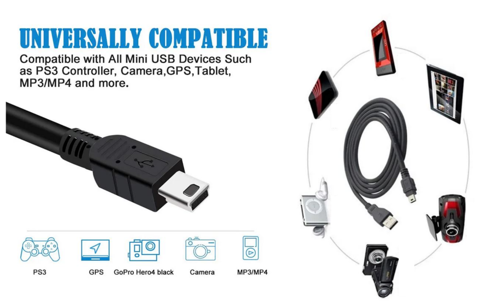 Maison Up|High-Speed USB 2.0 A to USB 2.0 Mini B Cable-Reliable Data ...