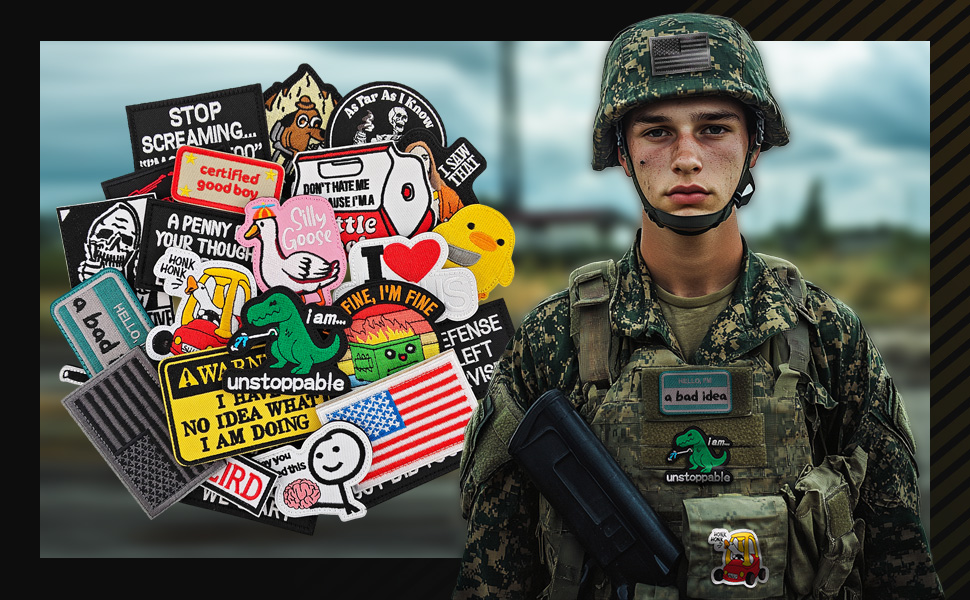 Amazon.com: TACVEL 20Pcs Random Hook and Loop Tactical Patches, Funny Meme Patch Morale Patch ...