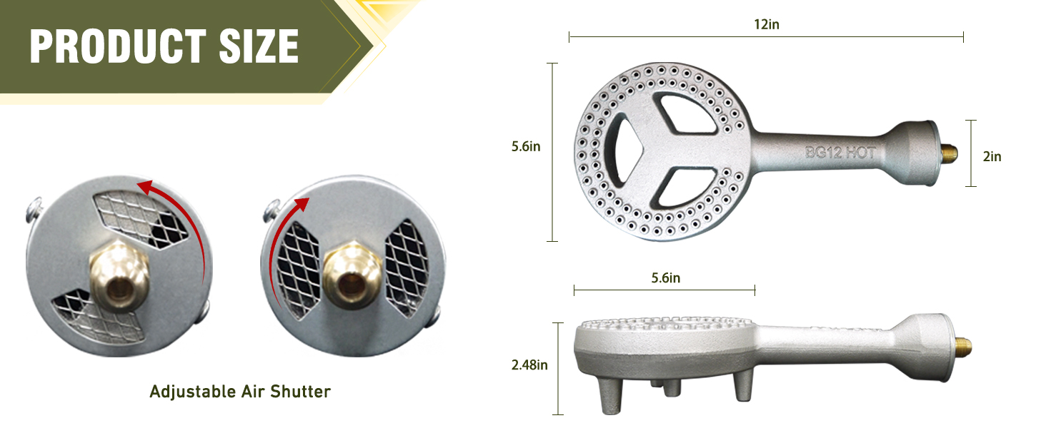 Amazon.com : BESTFIRE High Pressure Cast-Iron Propane Burner Head,Round Burner Head with 20 PSIG ...