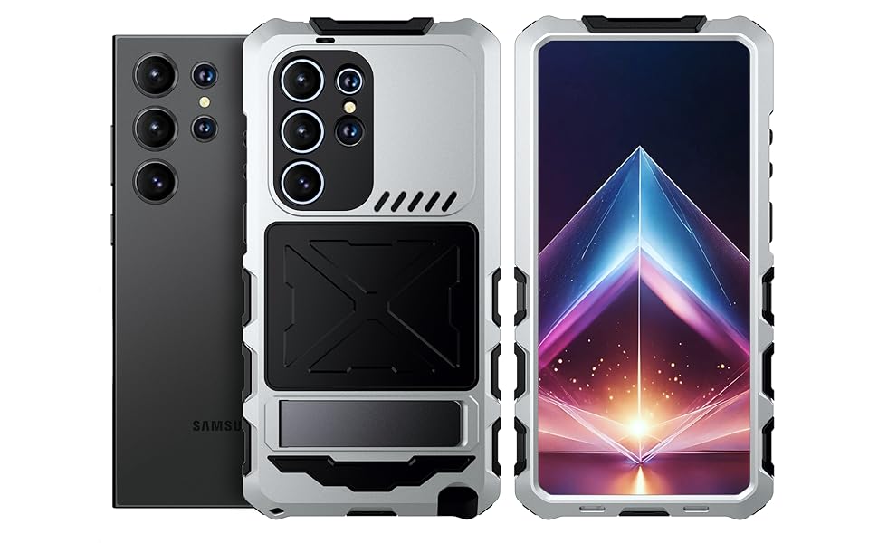 Amazon.com: Lunivop for Samsung Galaxy s24 Ultra Case Heavy Duty Metal Aluminium Bumper Built in ...