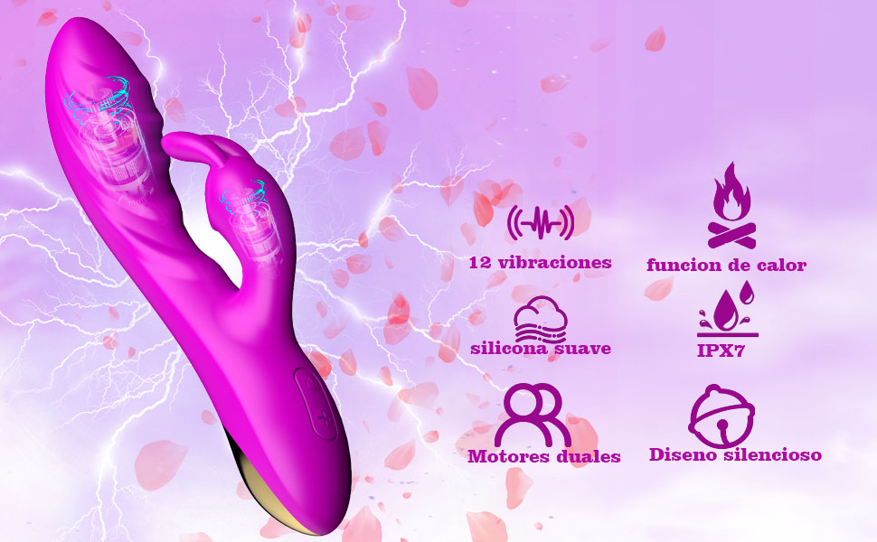 Vibradorador Para Mujer, Vibrador de Conejo Vibrador Punto G Clítoris Anal Vibradorador con ...