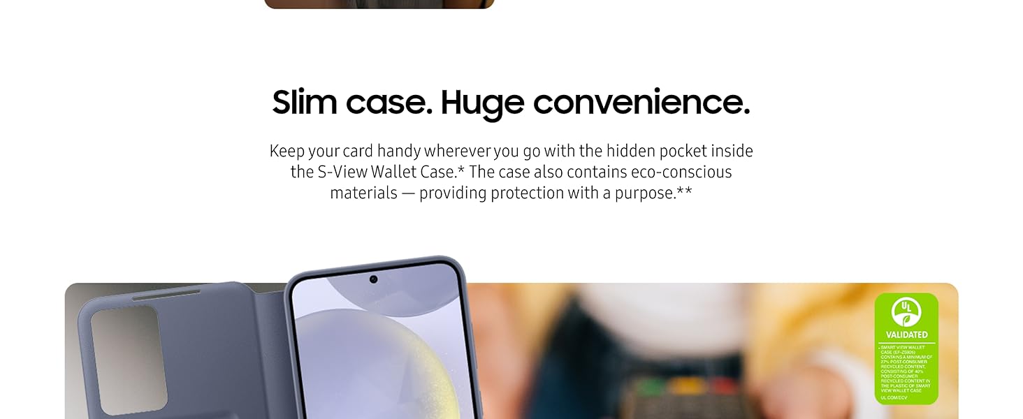 Amazon.com: Samsung Galaxy S24+ Plus S-View Wallet Phone Case, Protective Cover with Smart Small ...