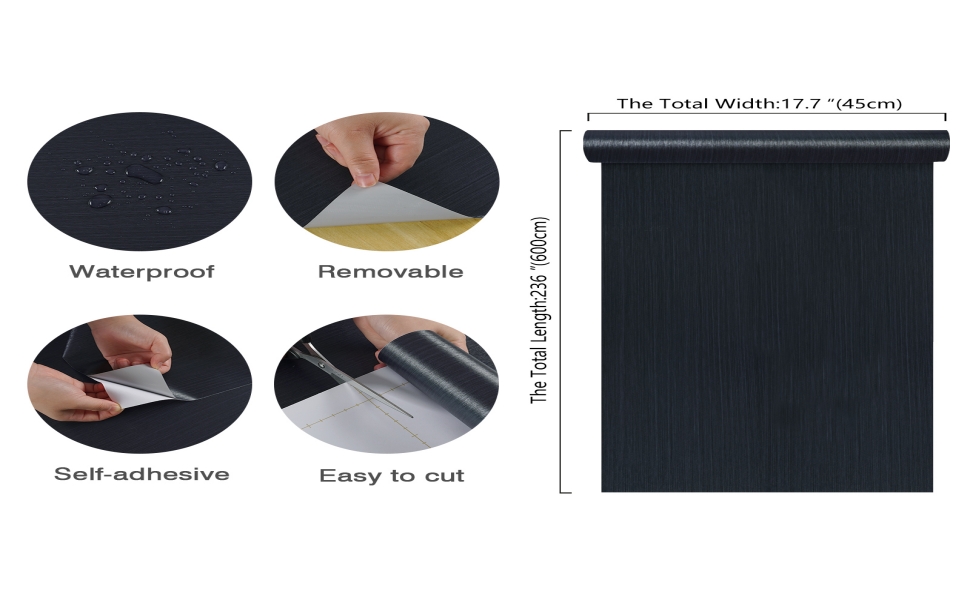 Amazon | CHIHUT 冷蔵庫 45cmx6m 壁紙シール ウォールステッカー ダークブルー 金属 食器洗い機 キッチン 調理台 リメイクシート つや消し カッティングシート ...